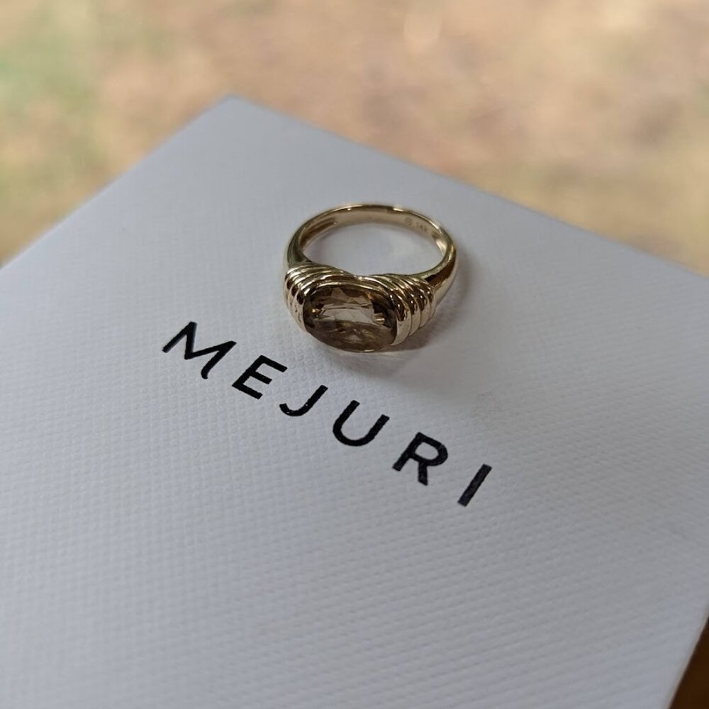 Mejuri Heirloom Ring 14k Yellow Gold / Honey Quartz /… - Gem